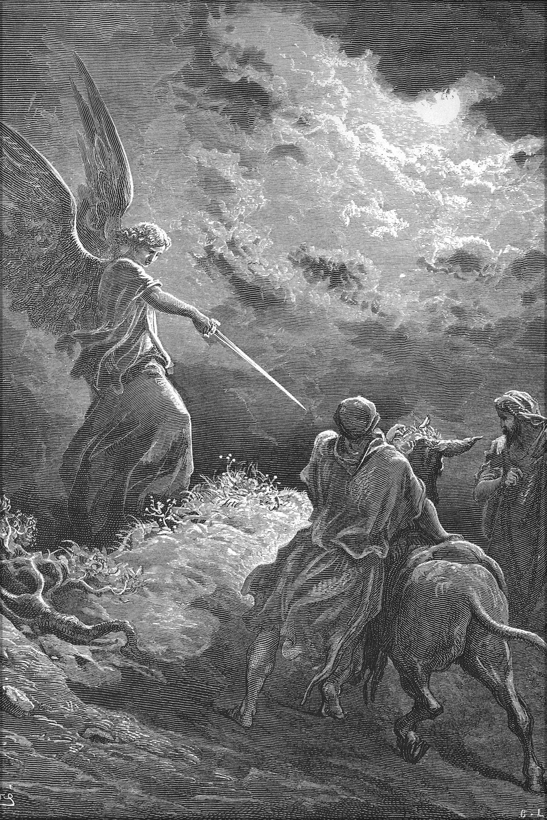 24"x36" Gallery Poster, An Angel Appears to Balaam from gustave dore e ...