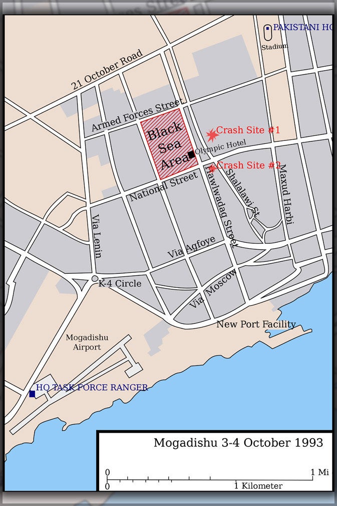Poster, Many Sizes Available; Battle Of Mogadishu Map Of City Black Ha ...