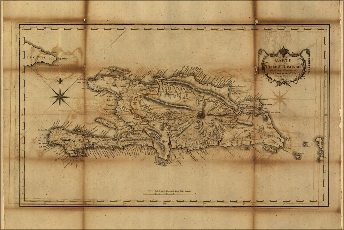 Poster, Many Sizes Available; Map Of Hispaniola 1796 ...