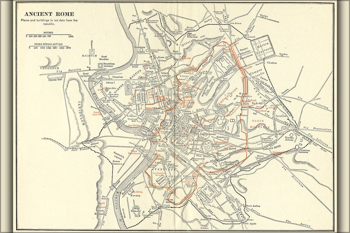 Poster, Many Sizes Available; Map Of Ancient Rome, Italy During Roman ...