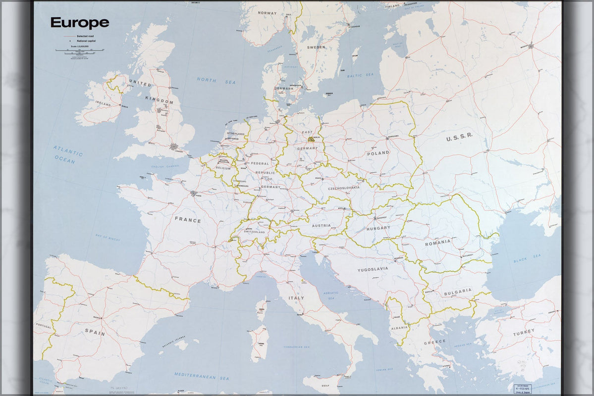 Poster, Many Sizes Available; Cia Map Of Europe 1973 ...
