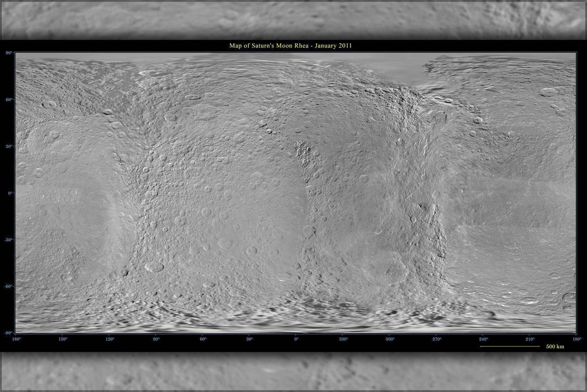 Poster, Many Sizes Available; Map Of Saturn Moon Rhea Using Cassini ...