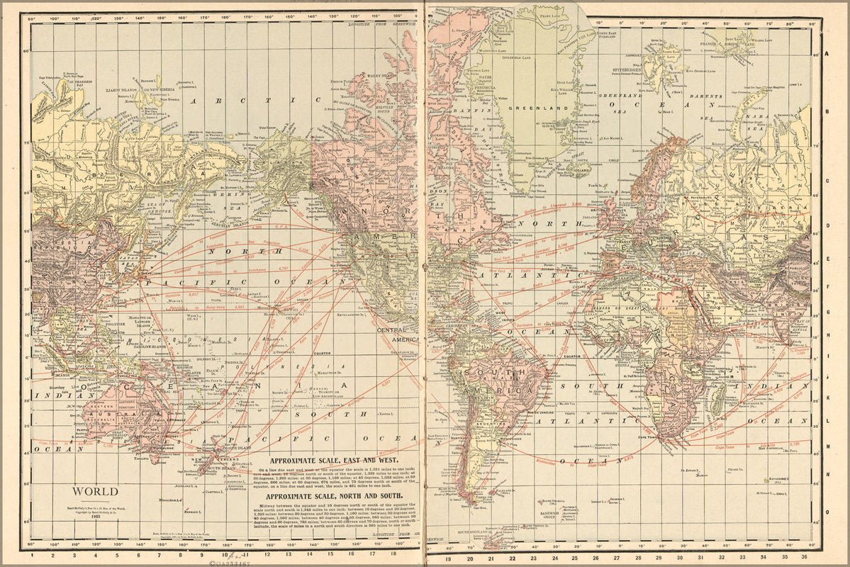 Poster, Many Sizes Available; Map Of The World 1913 ...
