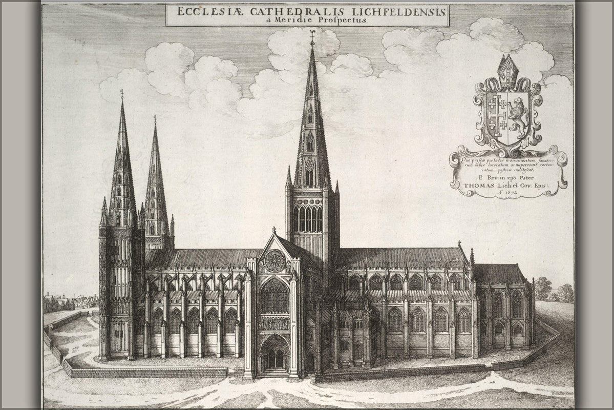 Poster, Many Sizes Available; Lichfield Cathedral 17Th Century Map By ...