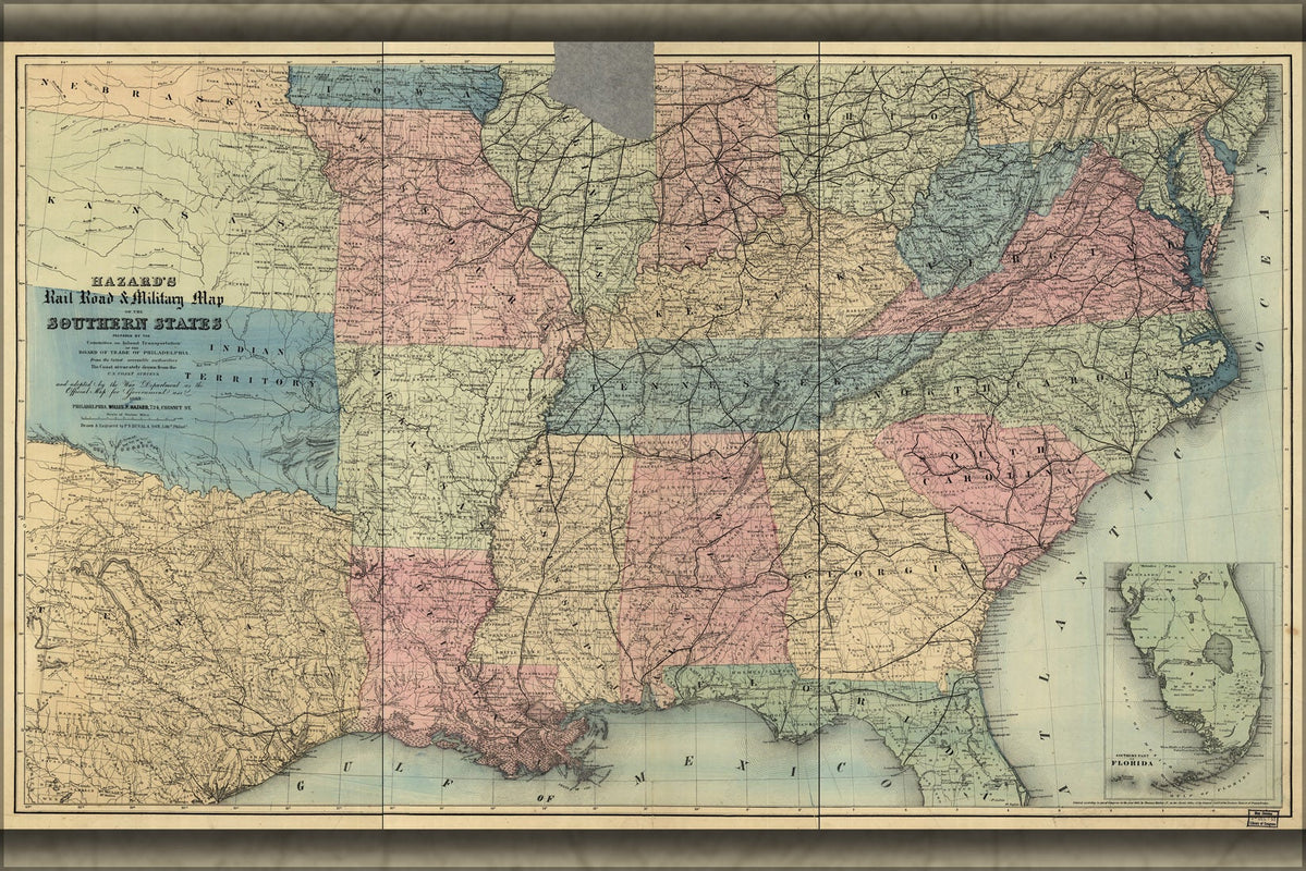 Poster, Many Sizes Available; Railroad & Military Map Of Southern Stat ...