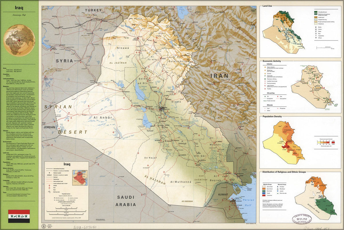 Poster, Many Sizes Available; Cia Iraq Summary Map 1994 — HistoryGalorePosterStore.com