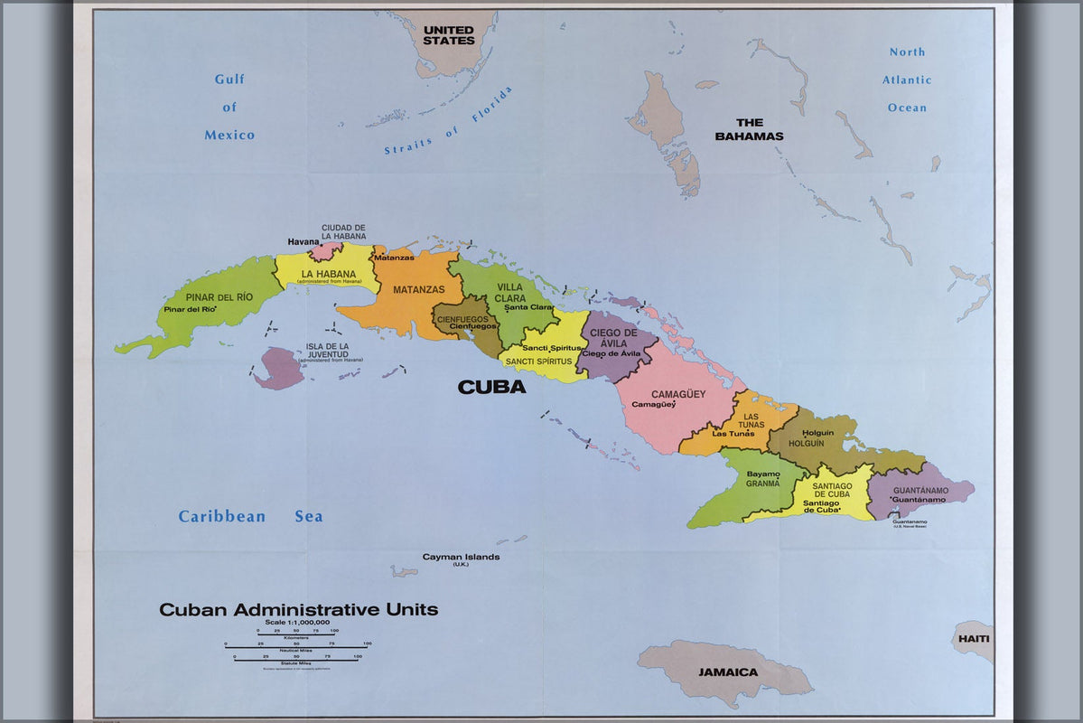 Poster, Many Sizes Available; Cia Map Of Cuba Administrative Units 198 ...