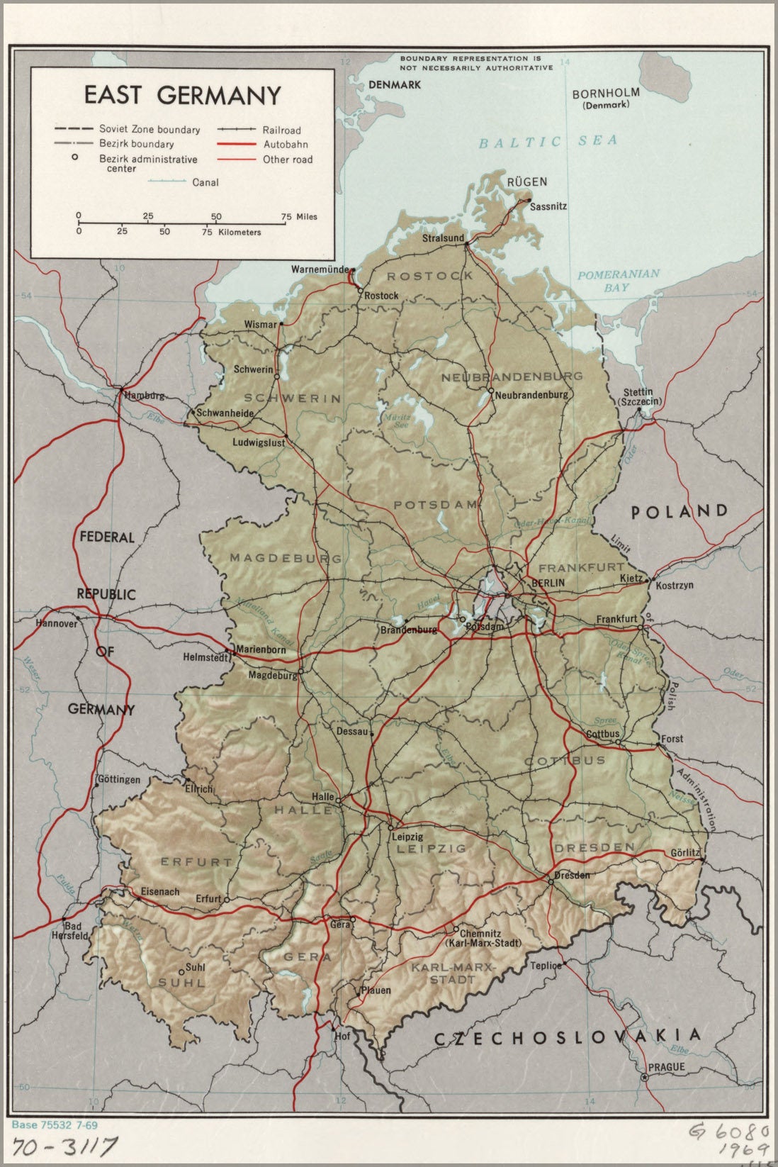 Poster, Many Sizes Available; Cia Map Of East Germany 1969 ...