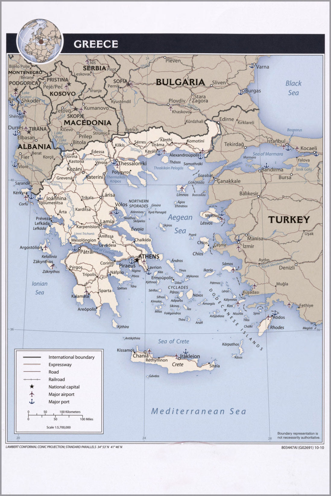 Poster, Many Sizes Available; Cia Map Of Greece 2010 ...