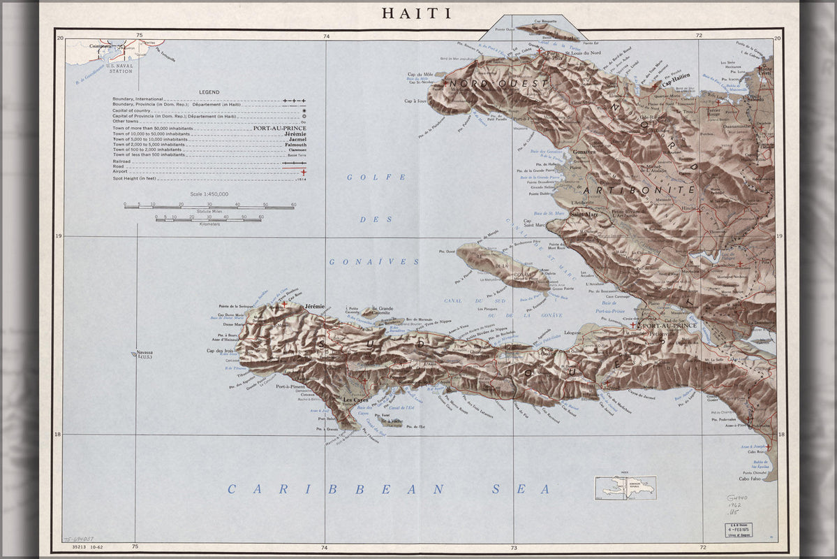 Poster, Many Sizes Available; Cia Map Of Haiti 1962 ...