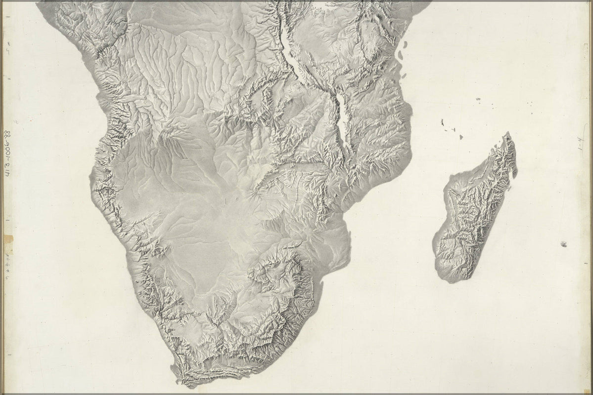Poster, Many Sizes Available; Cia Terrain Map Of South Africa Madagasc ...