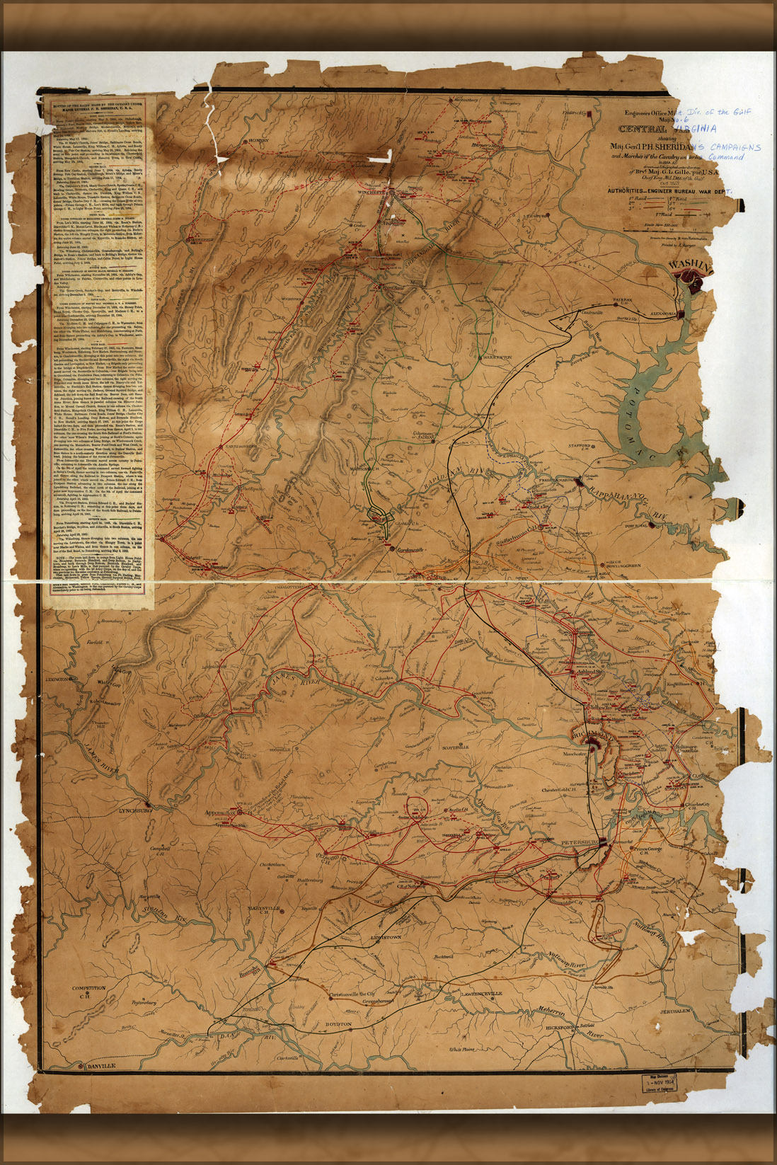 Poster, Many Sizes Available; Map Of Central Virginia General Sheridan ...