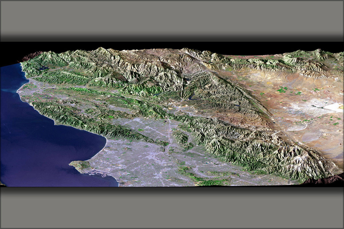 Poster, Many Sizes Available; Los Angeles Jpl Landsat Map #031215 ...