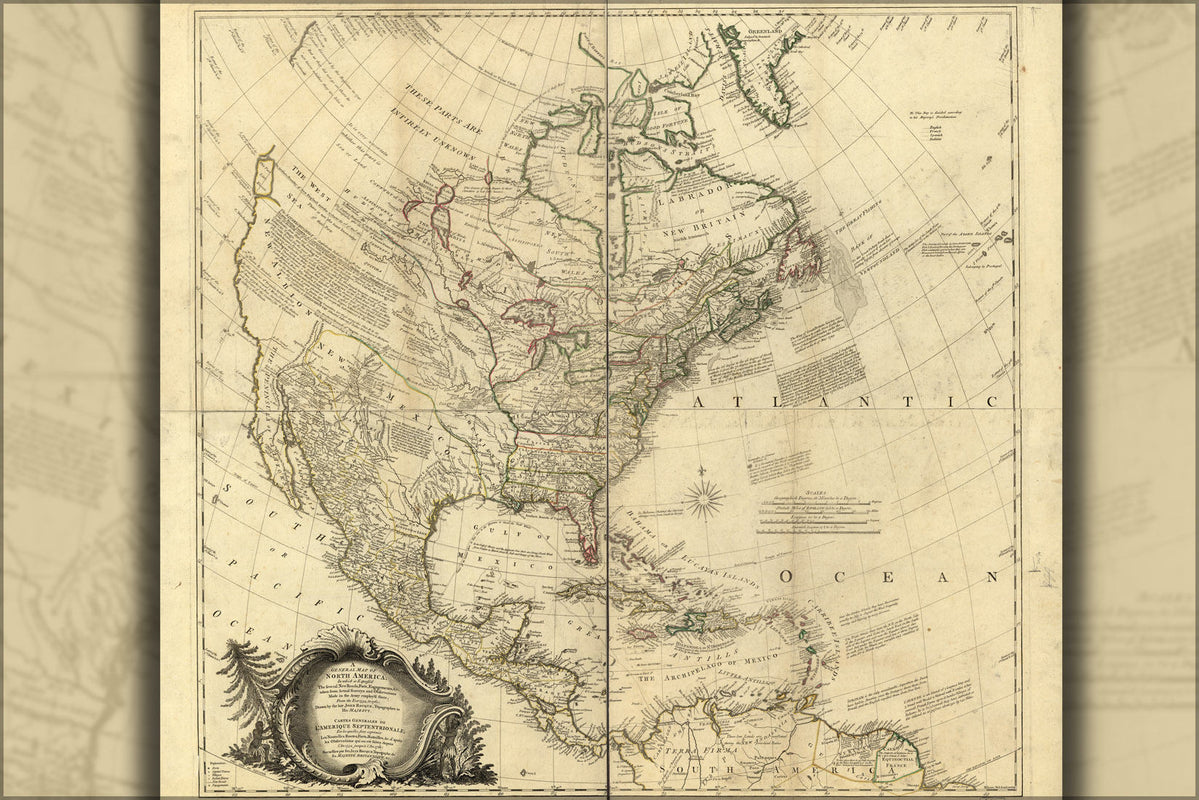 Poster, Many Sizes Available; Map Of North America Pre United States 1 ...