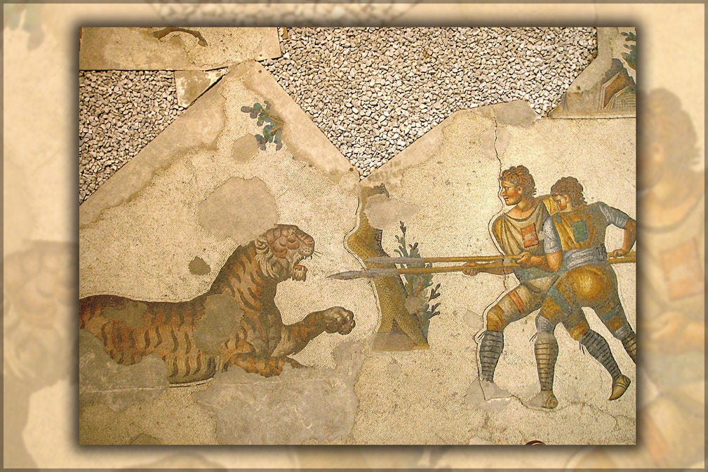 Poster, Many Sizes Available; Gladiators Fight A Tiger 5Th Century Ce ...