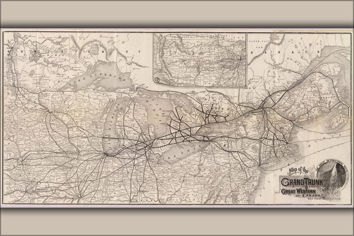 Poster, Many Sizes Available; 1885 Map Of The Grand Trunk Railroad ...
